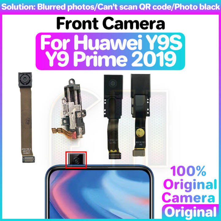 กล้องหน้าสำหรับ Huawei Y9S Y9 2019อุปกรณ์ชึ้นและลงมอเตอร์หลัก Selfie ยกกล้อง Kamera Belakang สาย ...