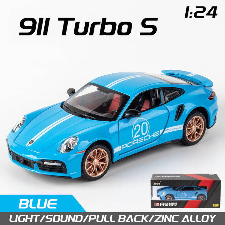 【RUM】1:24 Scale Porsche 911 Turbo S Alloy Car Model Light & Sound ...