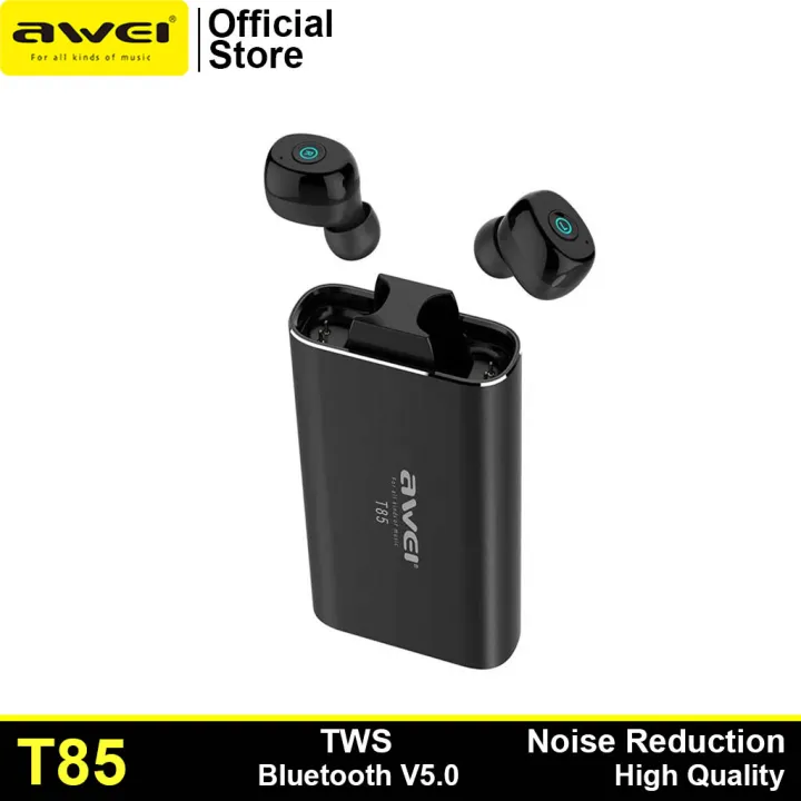 Awei T85 TWS Wireless Earbuds Bluetooth 5.0 1800mAh Power bank Mini ...