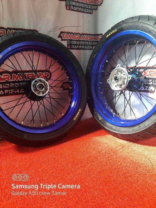 BAN SET SUPERMOTO KLX 150 KLX RODA SET SUMO KLX BF DTRACKER LEBAR VELG ...