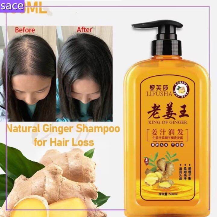 Ginger Hair shampoo 500ML Nourish Hair Fast Growth Oil Control Anti-Dandruff Anti Hair Loss ...