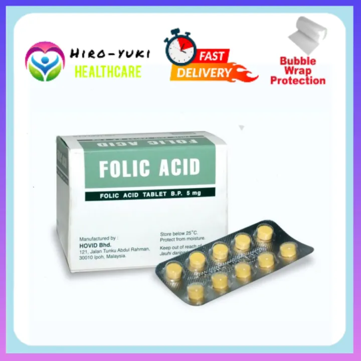 Hovid Folic Acid Tab 5mg 10's / 100's - Vitamin tambah darah | Lazada