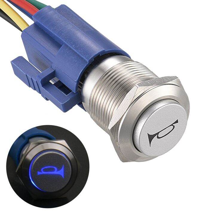 APIELE 16/19mm 12V Momentary Speaker Horn Push Button Toggle Switch 3/4 ...