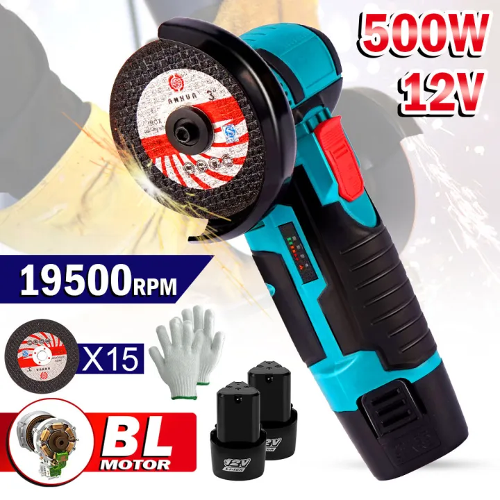 Portable Rechargeable 12V Mini Brushless Angle Grinder Cordless ...