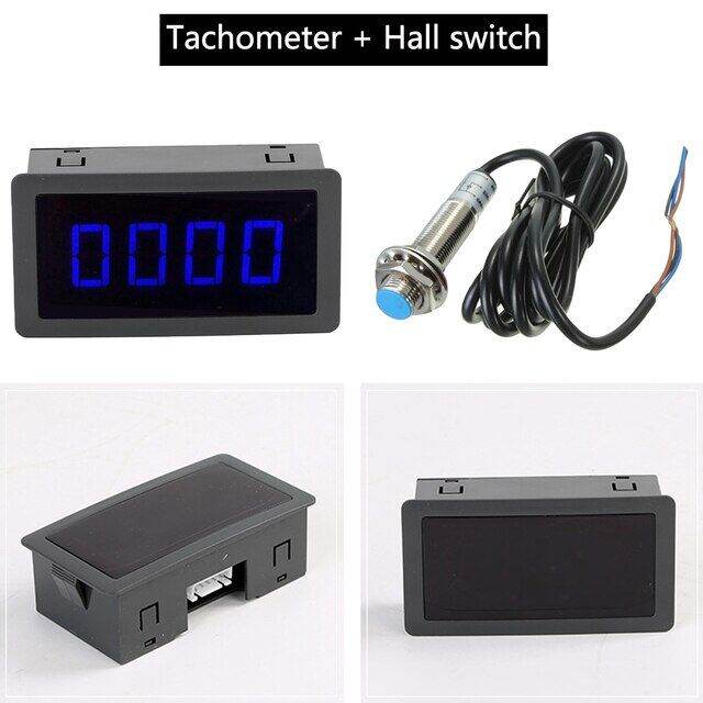 4 Digit Tachometer Rpm Speed Meter With Red Green Blue Led Hall Switch ...