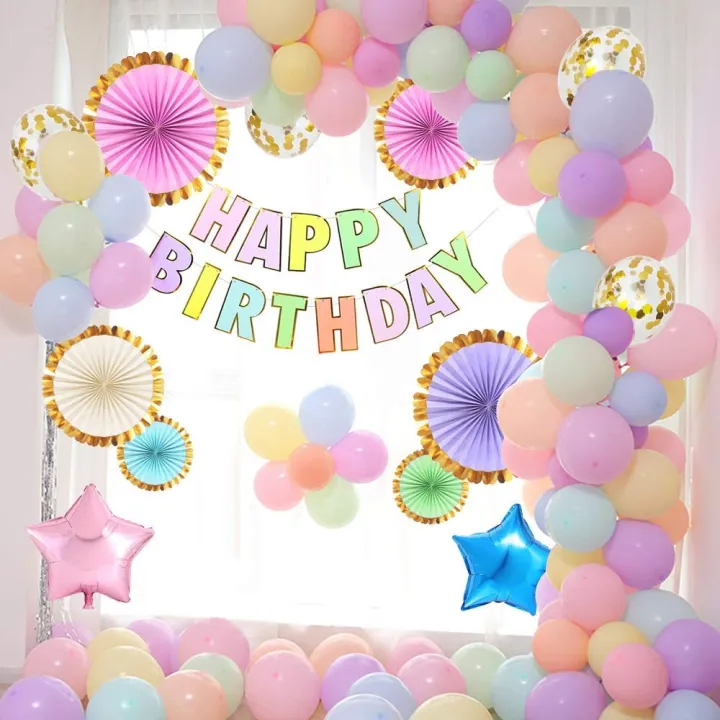 D228 5/10 inch Pastel Macaron Round Latex Balloon | Birthday Party ...