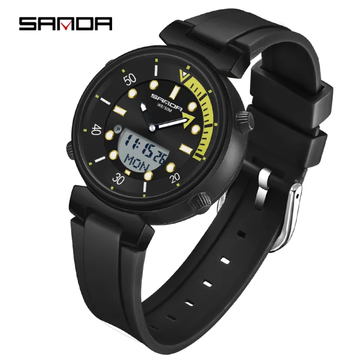 SANDA New Men's Fashion LED Digital Electronic Sport Watches Complete ...