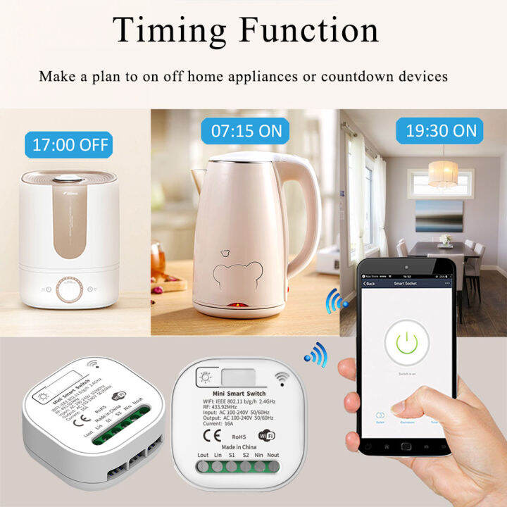 Tuya Smart WiFi and Rf Light Switch 433MHz Kinetic Wall Switch No ...