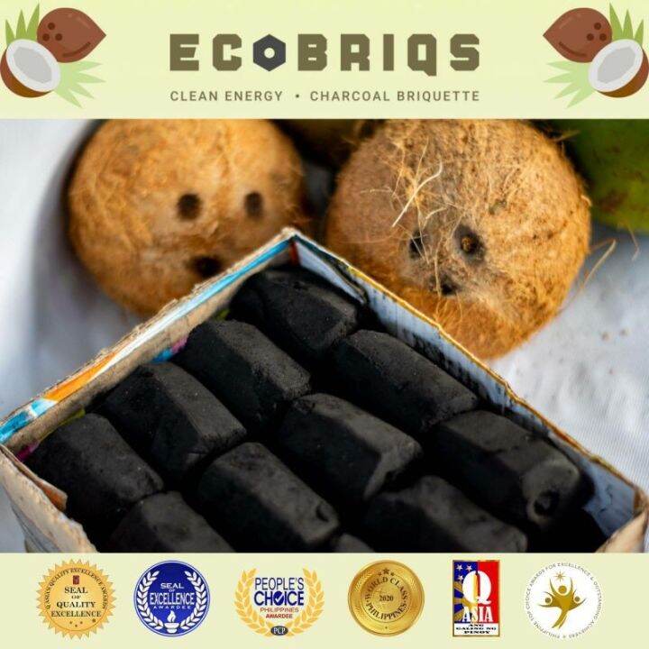 The new 2022 2kgs ECOBRIQS Coconut Charcoal Briquettes Uling ( 25pcs ...