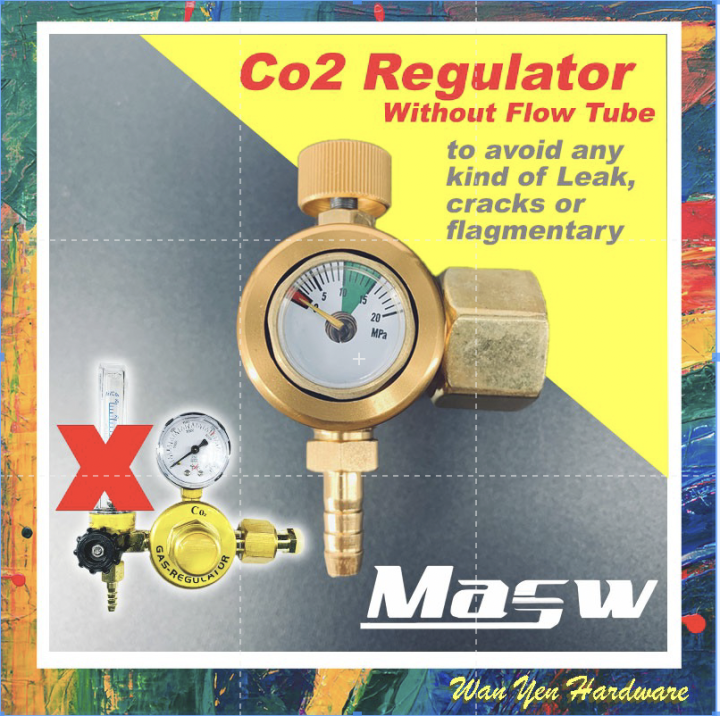 MaSw Co2 Regulator Without flow tube / MIG Regulator / Co2 Meter Tanpa Tabung Kaca 0 ~ 20MPa ...