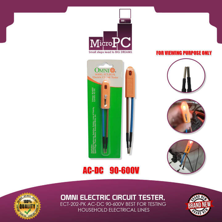 OMNI ELECTRIC CIRCUIT TESTER, ECT-202-PK AC-DC 90-600V, BEST FOR ...