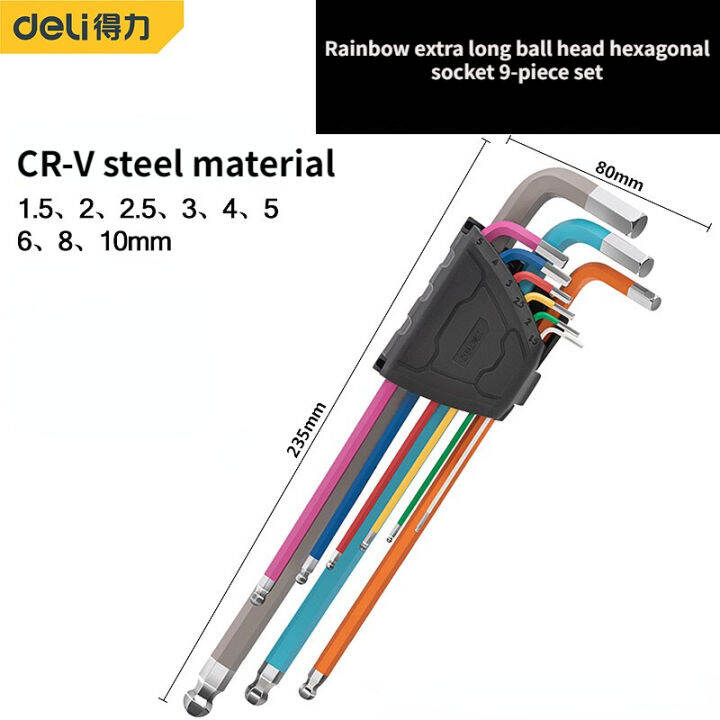 Deli Allen Key Set Screwdriver 9pcs Set Hexagon Spanner Universal Hex ...