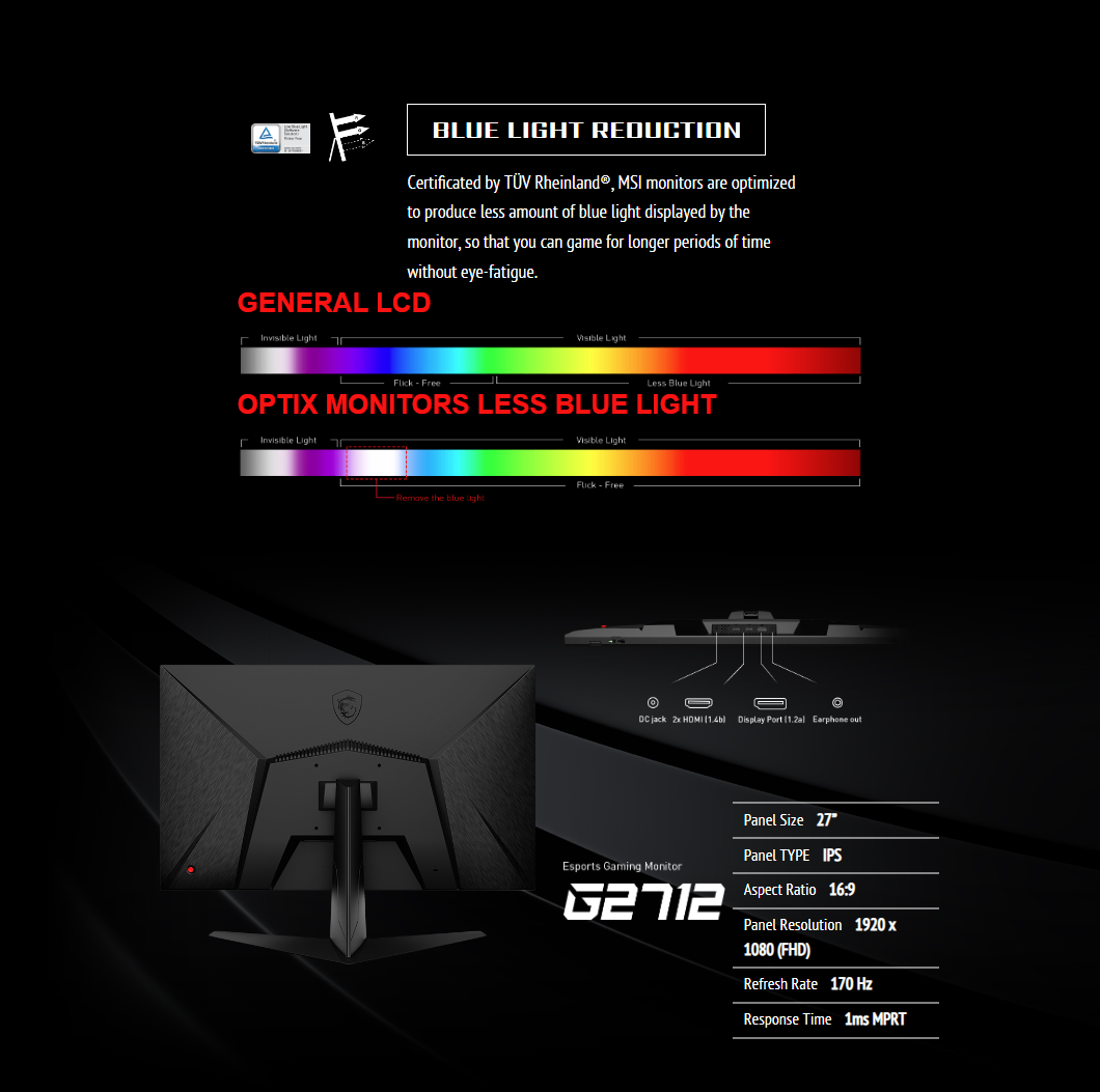 iHAVECPU MONITOR (จอมอนิเตอร์) MSI G2712 - 27 IPS FHD 170Hz | Lazada.co.th