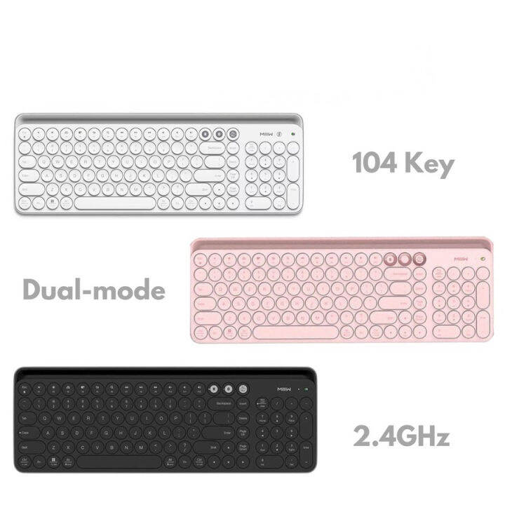 MIIIW 104 Keys Keyboard Dual Mode Wireless Bluetooth MIIW 104 Hitam ...