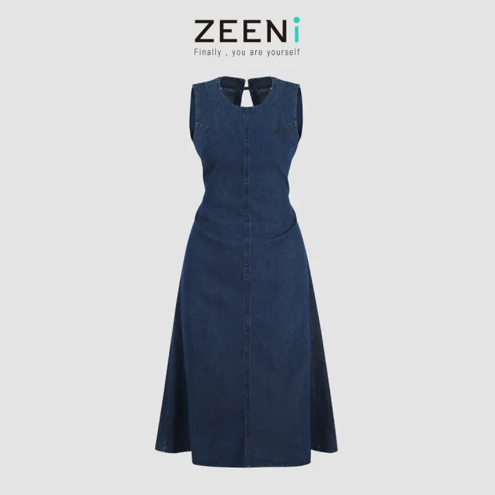 ZEENI ชุดเดรสแขนกุดแฟชั่นย้อนยุคของผู้หญิงเกาหลี | Lazada.co.th
