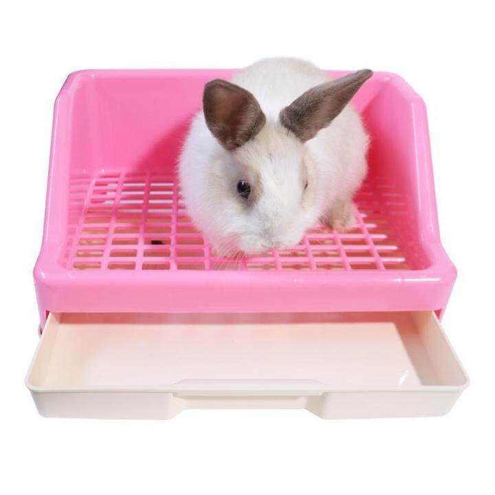 Large Rabbit Litter Box with Drawer Place Firmly Bedpan Corner Toilet ...