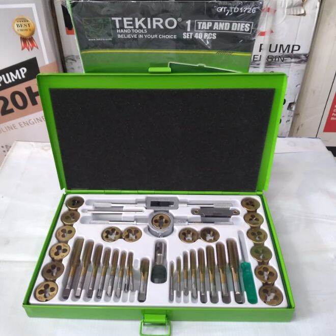 Tap And Dies Set 40Pcs TEKIRO | Alat Pembuat Ulir Mur dan Baut TEKIRO ...