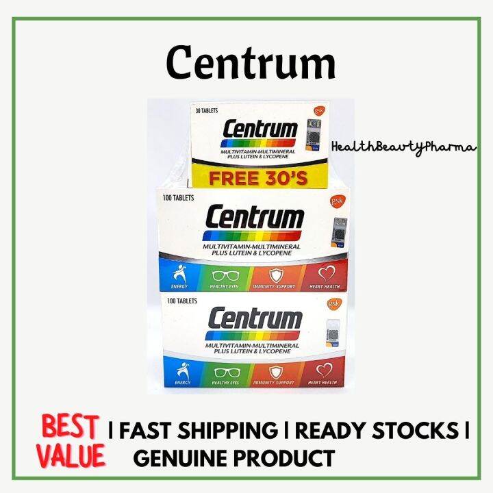 Centrum Multivitamin-Multimineral Plus Lutein & Lycopene (30s/ 2x30s ...