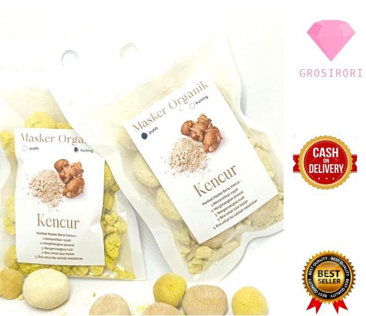 20 GRAM BERAS KENCUR Masker Organik, Masker Tradisional / Parem Beras ...