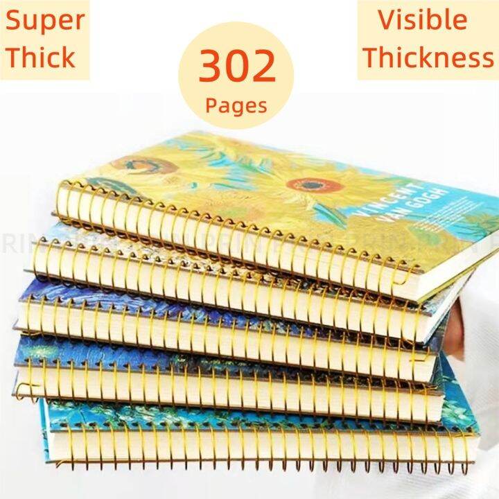 302 Pages World-famous Painting Notepad Big Thick College Line Notebook ...
