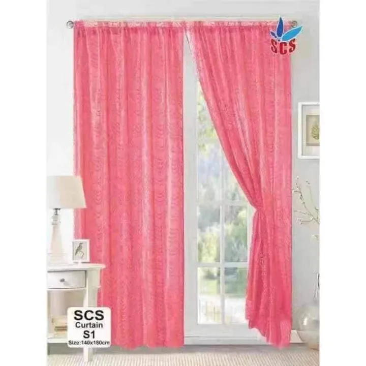 SCS S1 DOUBLE LACE CURTAINS 1 PIECE | Lazada PH
