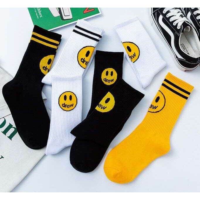 korean drew socks iconic socks drew house smiley face socks | Lazada PH