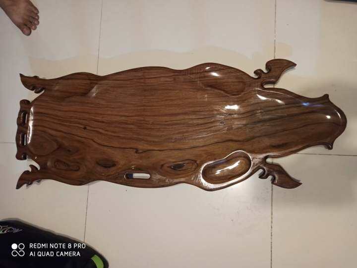 WOODEN MAGKONO (IRON WOOD) LECHON TRAY (BIG) FLAT VIEW DESIGN | Lazada PH