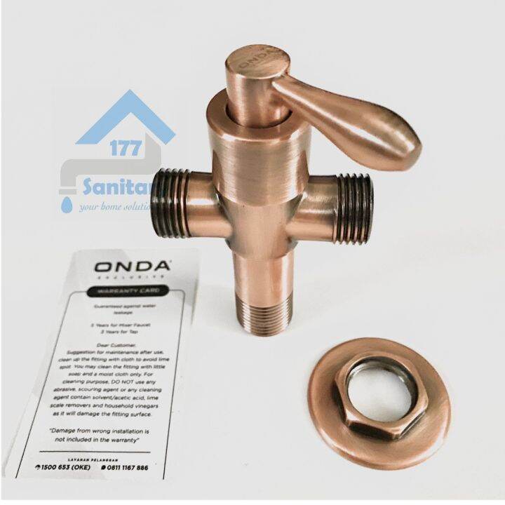 Stop kran rose gold Onda 11RM-Kran Tee shower kloset closet toilet ...
