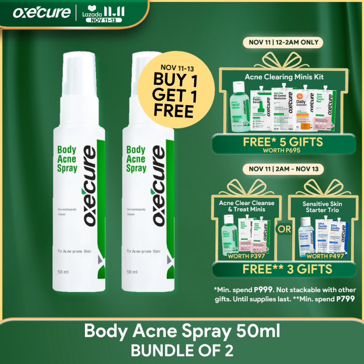 [BUY 1 GET 1 ON NOV 11-13] OXECURE Body Acne Spray 50ml, Bundle of 2 ...