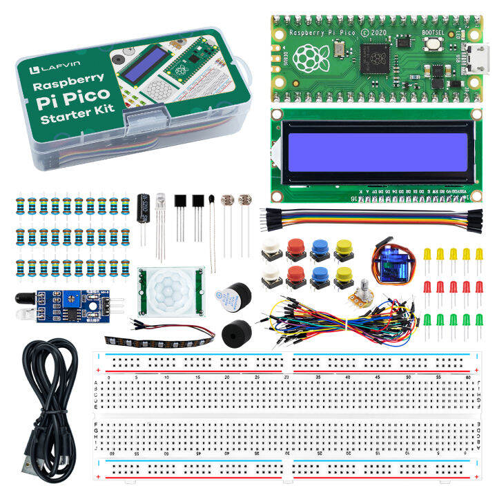 LAFVIN Basic Starter Kit for Raspberry Pi Pico Development Board ,LCD1602,SG90 Servo with ...