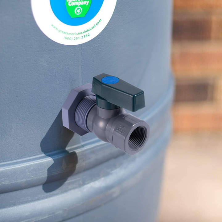 Faucet outlet green handle rain barrel diverter 3/4 inch PVC hexagon ...