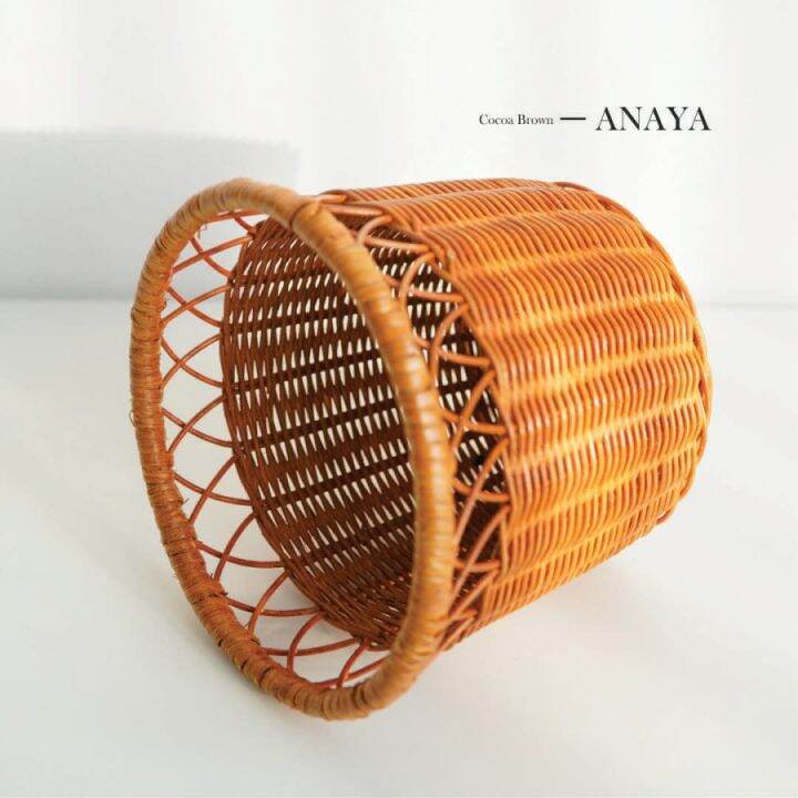Anaya - Pot Rotan Aesthetic / Cover Pot Rotan Anyaman Kekinian - Cocoa ...