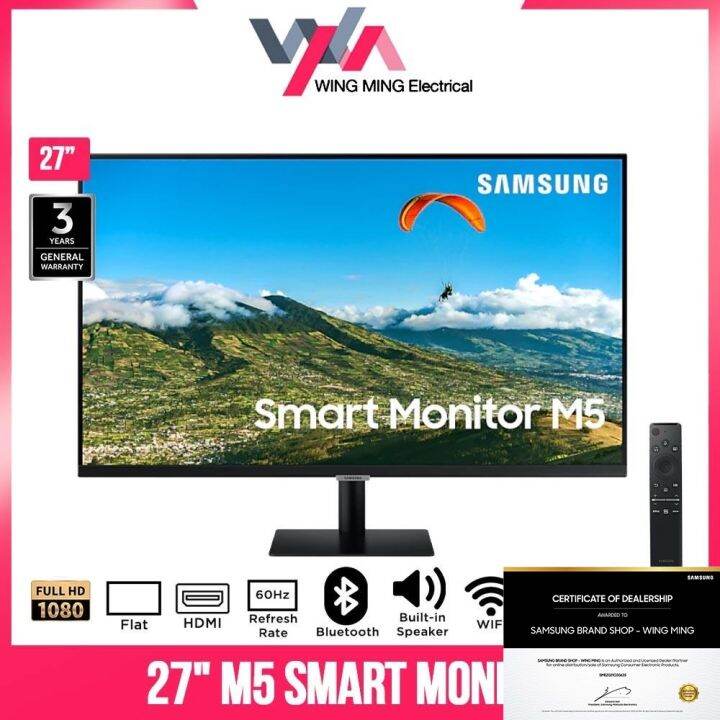 Samsung 27" M5 Smart Monitor 27AM500NE LS27AM500NEXXS FHD VA 8ms Build-In Speaker HDR10 LED 3 ...