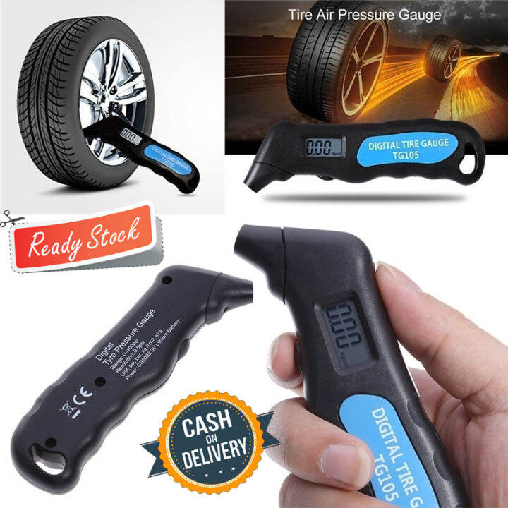 Pengukur Tekanan Angin Ban Digital LCD Tire Pressure Gauge 150PSI ...