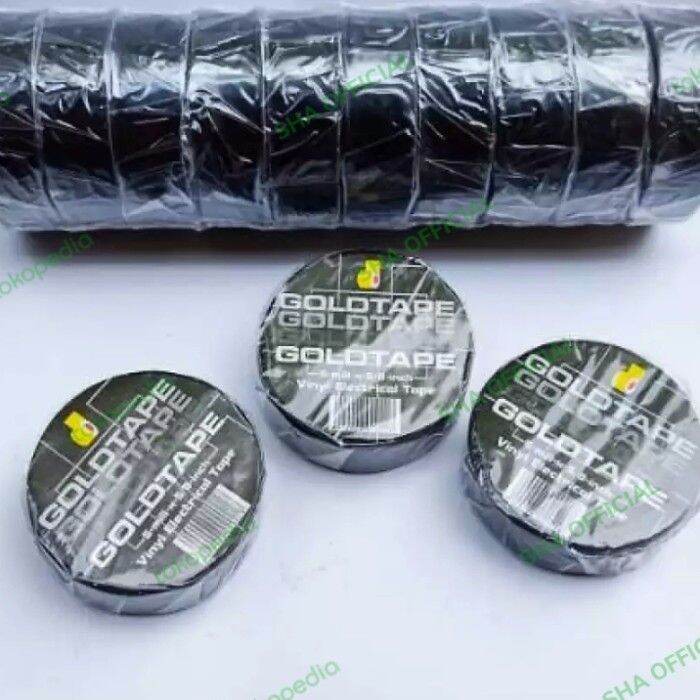 Isolasi Hitam Kecil tape Lakban Isolasi Listrik per slop 10 biji ...