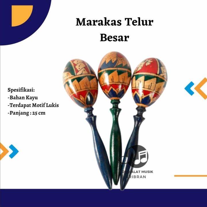 Marakas Kayu Shaker Maracas Perkusi Kecrekan Panjang Alat Musik ...