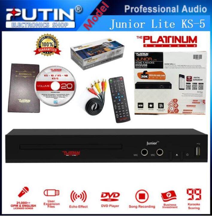 The Platinum Junior Lite KS-5 Karaoke Player Free wired mic -VOLUMER 20 UPDATED CD | Lazada PH
