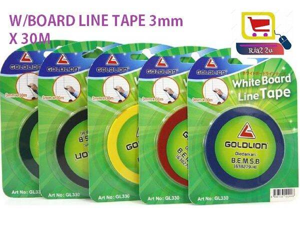 Goldlion Whiteboard Line Tape , White Board Sticker , 3mm x 30meter ...