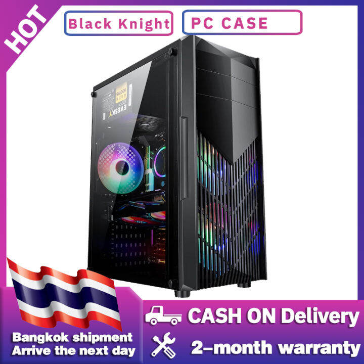 EVESKY Black Knight Computer Case เดสก์ท็อป DIY Side Penetration เกมน้ำ ...