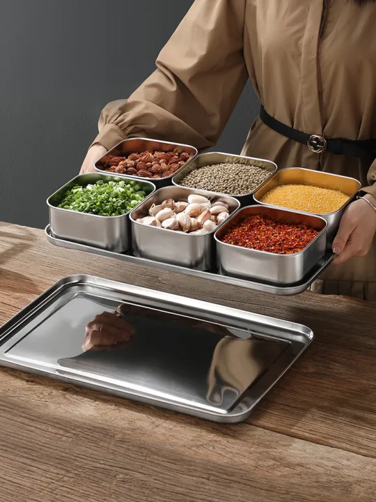 Commercial stainless steel seasoning box set kitchen oversized ...
