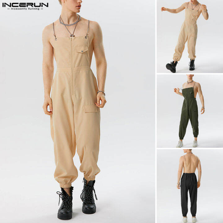 Beehoo INCERUN เอี๊ยมแบบหลวมเสื้อแขนกุดคล้องคอสี่เหลี่ยมอเนกประสงค์ของ ...