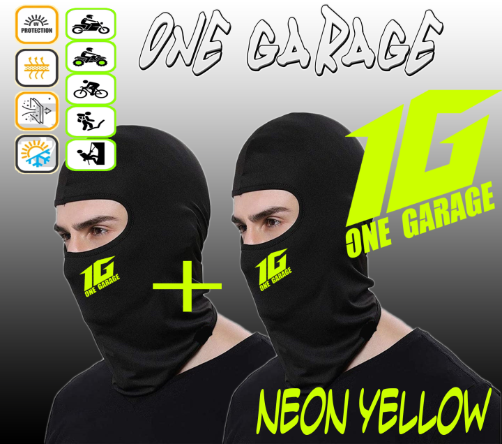One Garage Neon Yellow Motorcycle Balaclava Full face Mask Bonnet NO ...