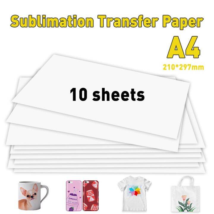 10 Sheets Heat Transfer Paper Sublimation Paper A4 for Inkjet Printer ...