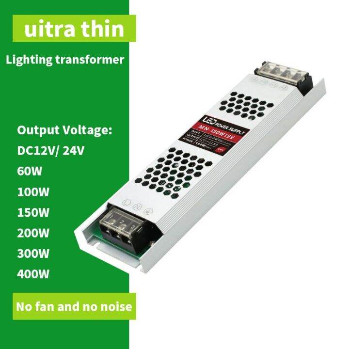 Ultra Thin LED Power Supply DC 12V 24V Lighting Transformer 60W 100W 150W 200W 300W 400W LED ...
