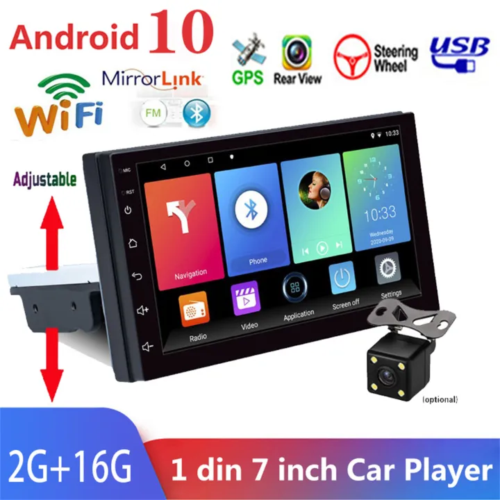7 Inch 1 Din Car Radio Stereo GPS Auto Multimedia Player Adjustable ...