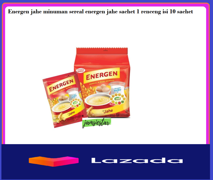 Energen rasa jahe minuman sereal energen rasa jahe1 renceng isi 10 pcs ...