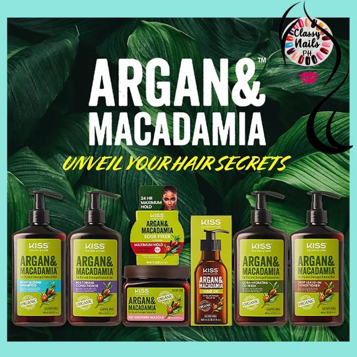 KISS • Argan and Macadamia • Hair Oil Serum / Shampoo / Conditioner ...