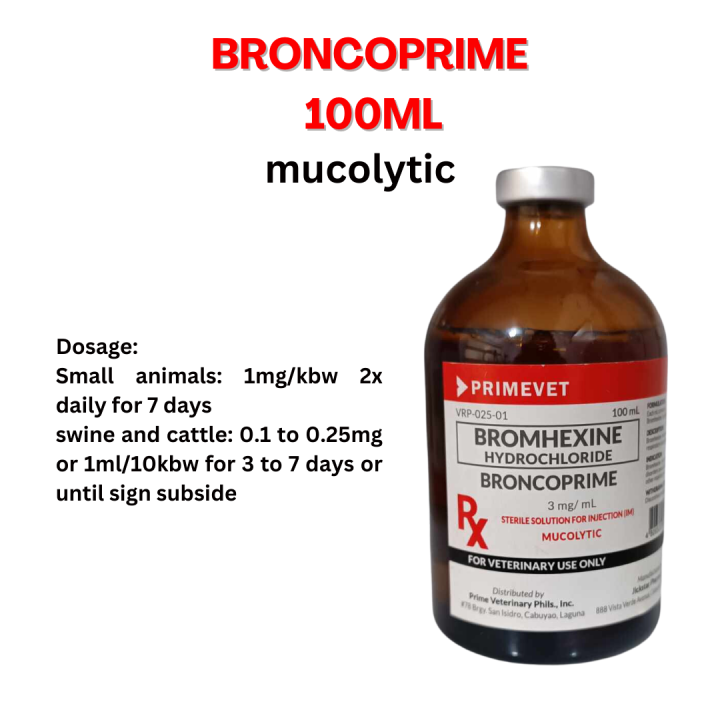 100ml Broncoprime bromhexine for animals pigs cattle treatment ...