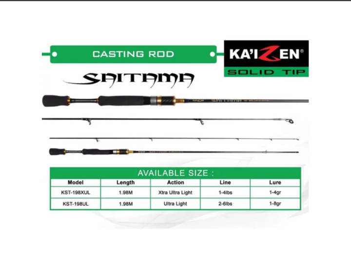 Joran pancing carbon solid spinning Kaizen Saitama 198 xul dan 198 ul | Lazada Indonesia