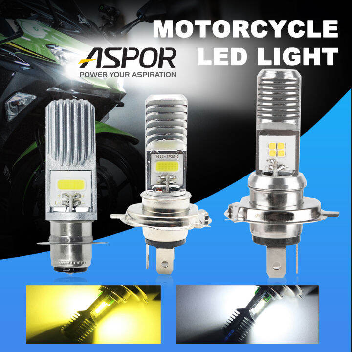 ASPOR T19 White Yellow Motorcyle H4 H6 P15D Led Headlight Bulb HI / LO ...